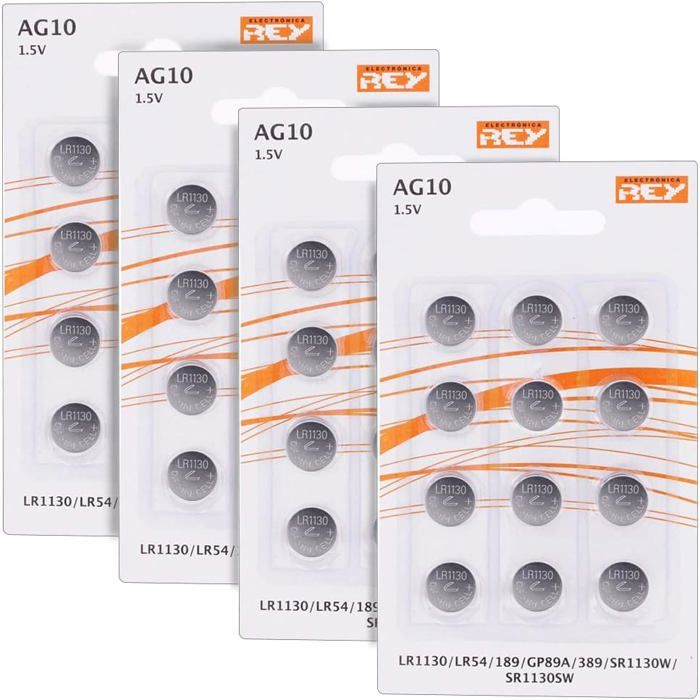 Lot de 48 Piles AG10 1.5V, Pile Bouton au Lithium Alcaline, LR1130 ...