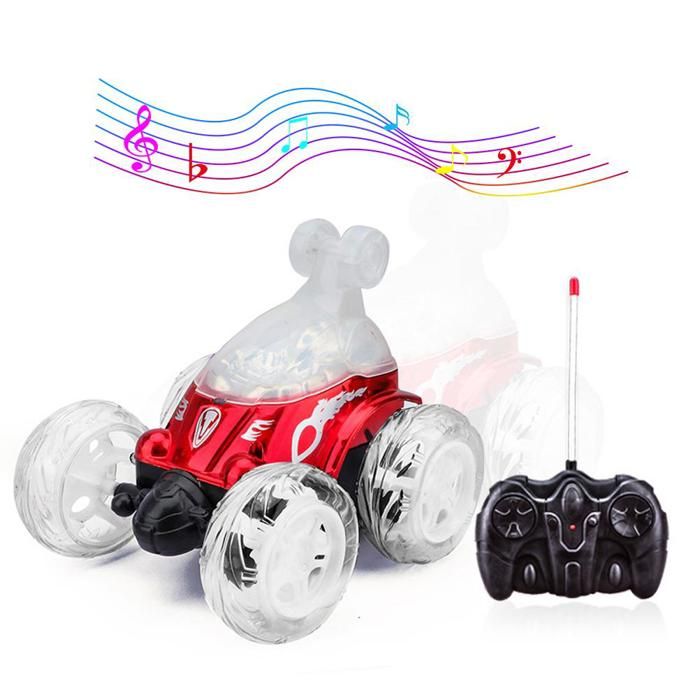 Voiture de cascade télécommandée Invincible Tornado 360 ° Rotation double face Flip Rechargeable ...