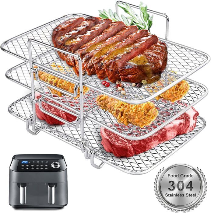 Accessoires Air Fryer En Acier Inoxydable 304,Support Multifonction Trois Couches Compatible ...