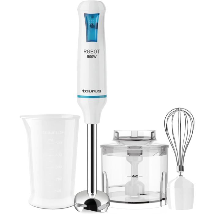 Taurus Robot 500 Plus Inox - Mixeur plongeant multifonction 3 en 1 500W ...