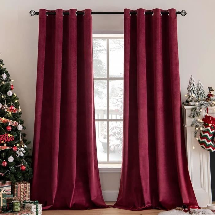 Miulee Rideaux Velours Bordeaux, Beaux Rideau En Velours Super Doux ...