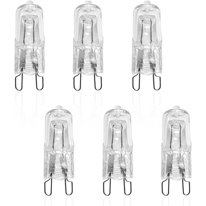 Lot de 6 ampoules halogènes G9, lumière blanche chaude, ampoule de four ...