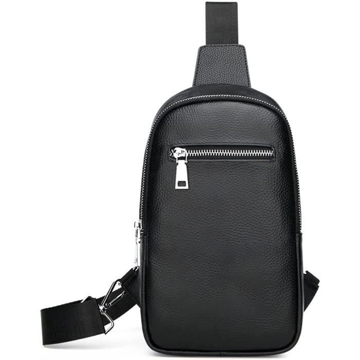 XB Sacoche Homme Torse Cuir véritable Pack Hommes Sac à bandoulière été ...