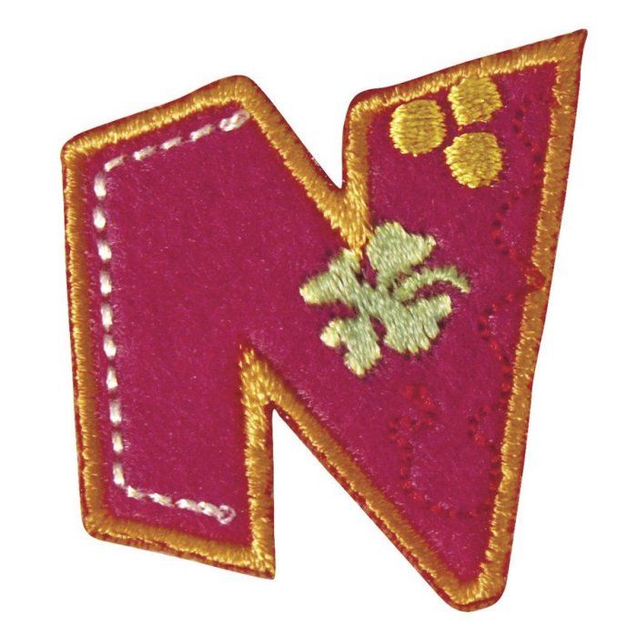 Écusson brodé - Rayher - Lettre N - 3 cm - Thermo-fixable - Lavable à ...