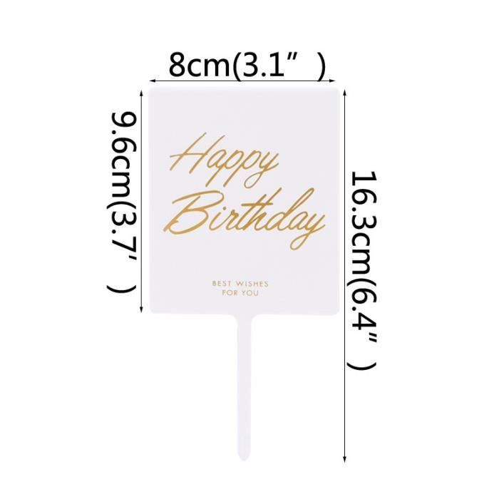 Décoration de gâteau joyeux anniversaire en métal 1 pièce | Décoration ...