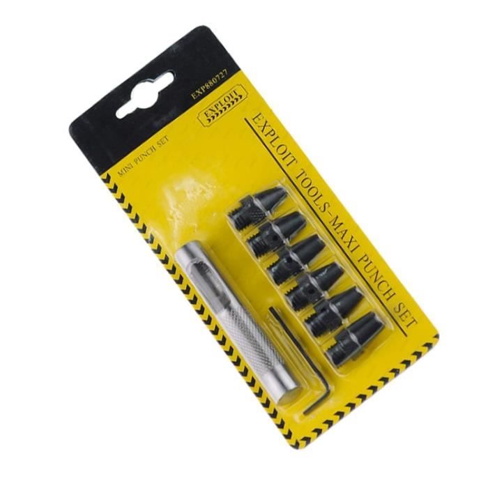 Ensemble de poinçons pour trous dans le cuir, 6 pièces de 2 à 5mm ...