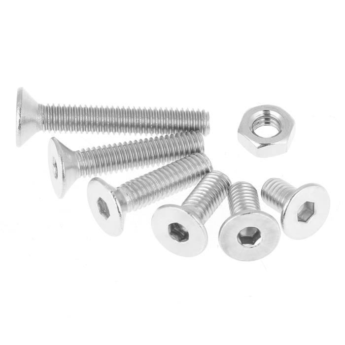 Cikonielf boulons à vis Kit d'assortiment d'écrous de vis à tête plate ...