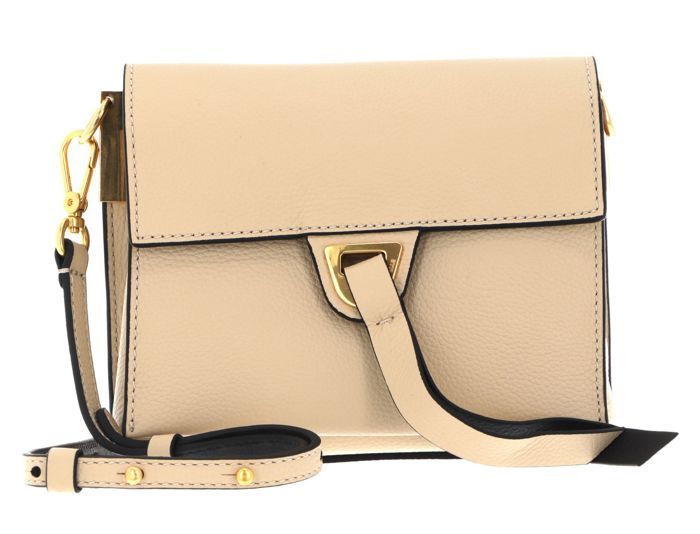 COCCINELLE Sac à épaule bandoulière beige en cuir pour femme - Louise ...