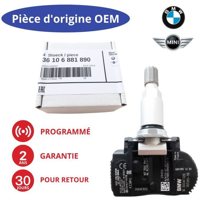 Capteur de pression des pneus TPMS programmé Valve roue BMW Série 1 F20 ...