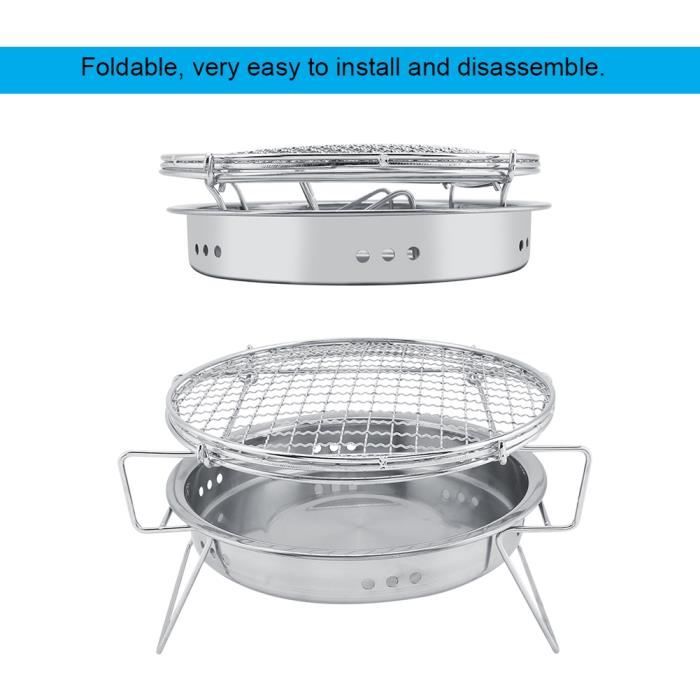 TAM Gril de barbecue Barbecue en Acier, Mini Barbecue en Acier Inoxydable Pliable, Barbecue à ...