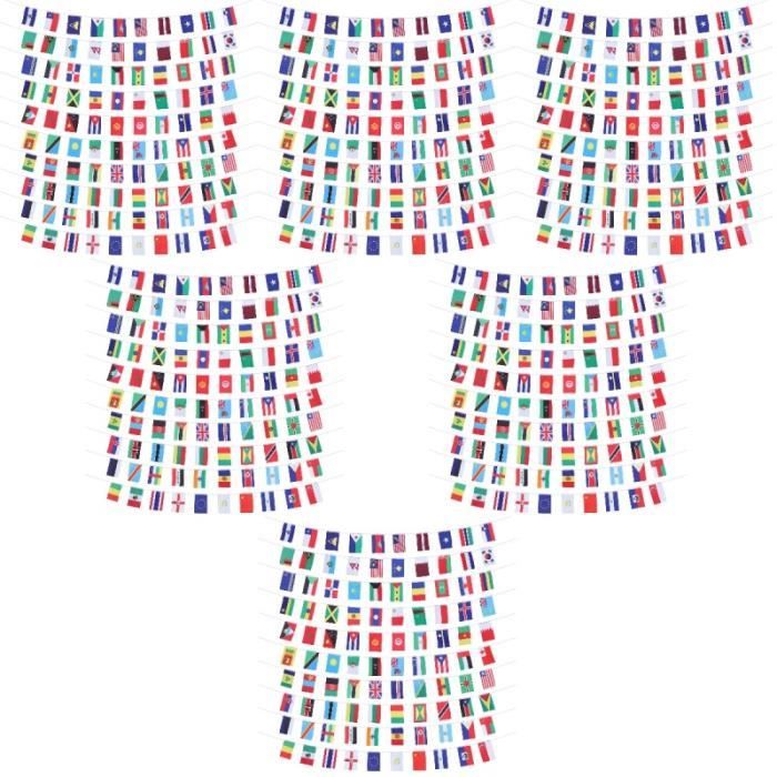 6 sets Banner Flag National String Flag Banner 100 Pays Banner Pendant ...