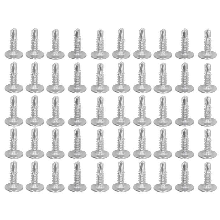 GOTOTOP kit de vis autotaraudeuses 100 pièces vis autotaraudeuses croix rondelle ronde tête en ...