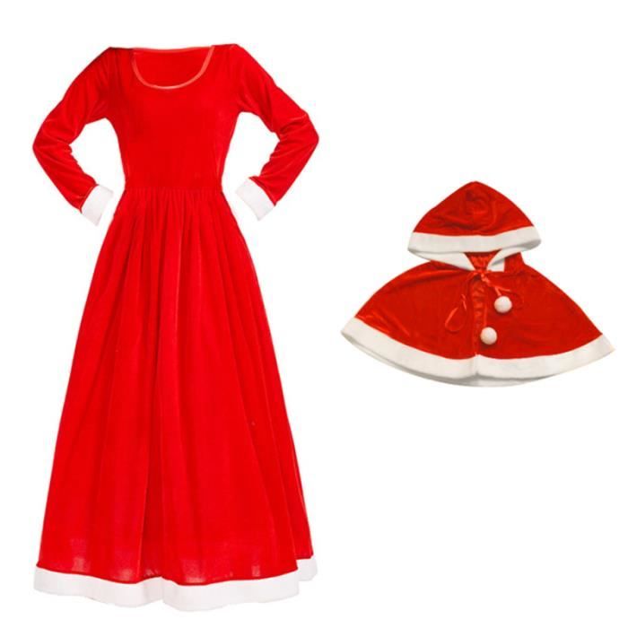 1 Set Costume de Noël Santa Claus Clothes Festival Robe longue avec ...