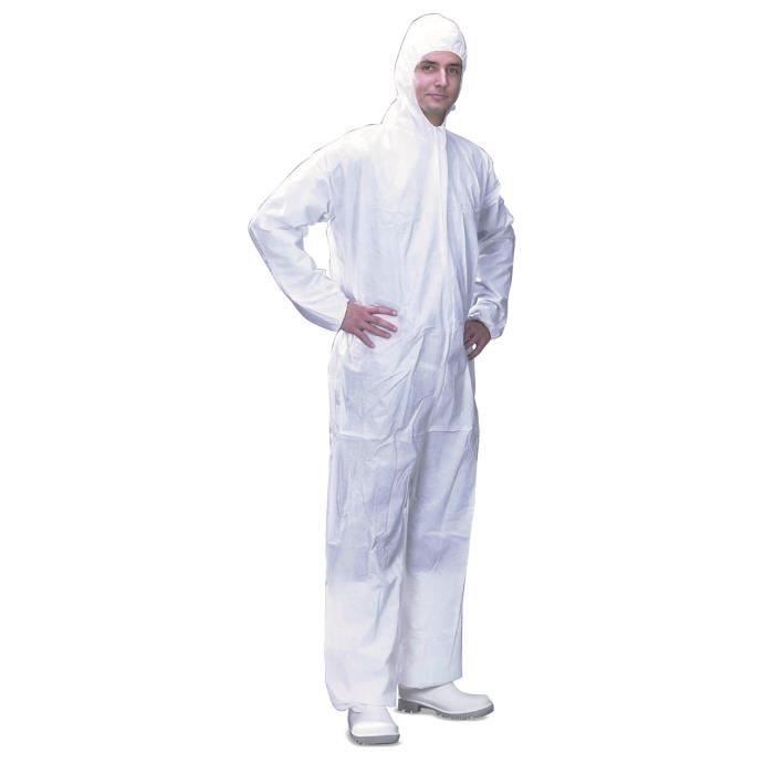 Combinaison jetable imperméable blanche à capuche T.XXL - Unité(s ...