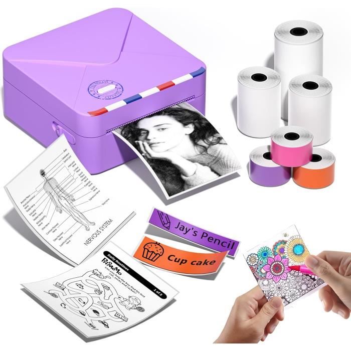 M02S Mini Imprimante Portable,300Dpi Imprimante Photo Thermique ...