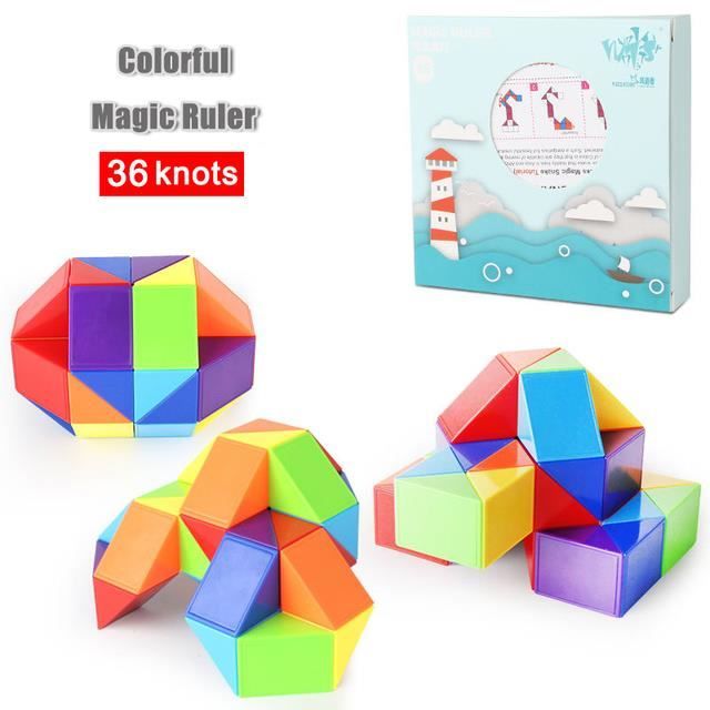 CASSE-TETE,36 A--Règle magique 3D pour enfants, Puzzle multicolore ...