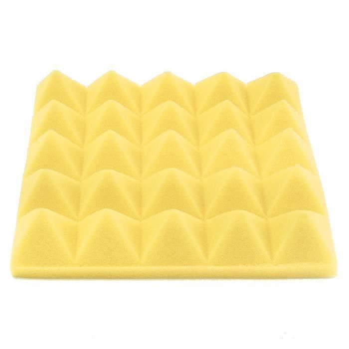 Eponge Mousse Acoustique Isolation Studio 250mmx250mmx50mm JAUNE ...