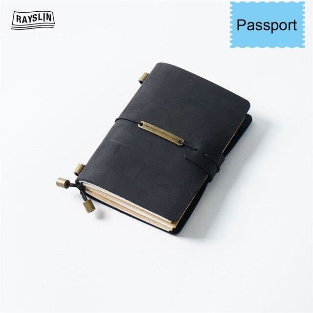 CAHIER,black passport-TN106--Carnet de notes en cuir véritable, fait à ...