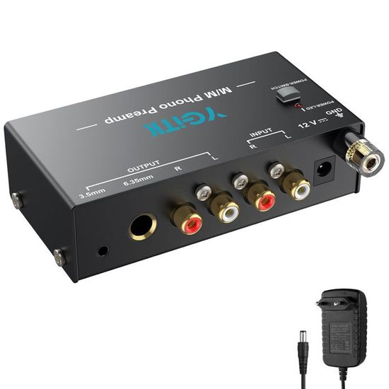 YGiTK Mini Phono Preamp M/M Phono Preamp with DC 12V Adapter Low Output ...