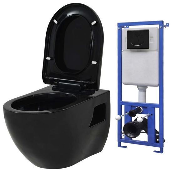 Prix bas - Toilette - Cuvette suspendue au mur avec réservoir caché ...