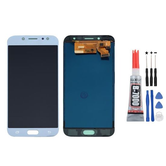 Ecran vitre tactile lcd pour Samsung Galaxy J7 Pro 2017 J730G J730 J730F/DSM BLEU + Kit outils ...