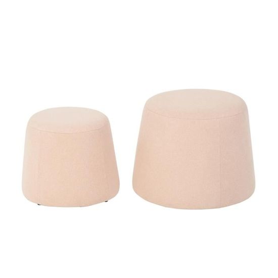 FURNISH1 Ensemble de 2 poufs empilable Forme Poire en Tissu Effet Lin ...