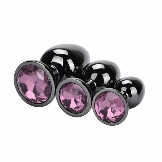 3X Plug Anale Acier Forme de Rond pour Homme Femme Gay Taille S+M+L, Plug anale Bijoux en Acier ...