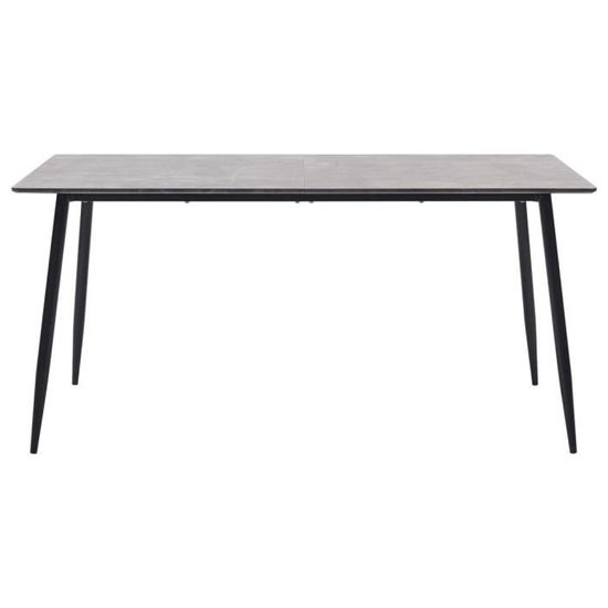 Table de salle à manger COCO - HURRISE - Gris en MDF et acier enduit de ...
