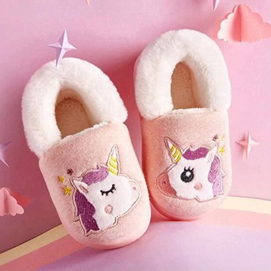 Licorne Chaussons Enfant Pantoufles maison Pantoufle Unisexe Coton ...