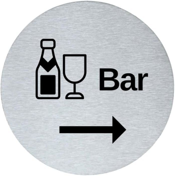 Plaque signalétique pictogramme rond 7,5 cm en acier inoxydable ...