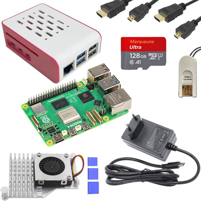 Kit de démarrage Raspberry Pi 5 - 128 Go Edition - Raspberry Pi 5 (8 Go ...