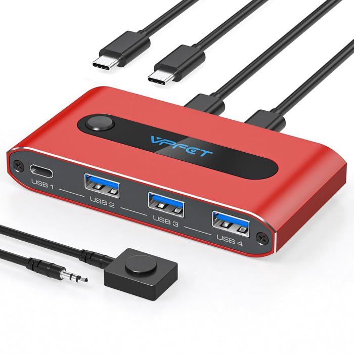 10Gbps Switch USB C 2 PC Partagent 4 Port USB3.2 Commutateur USB pour ...