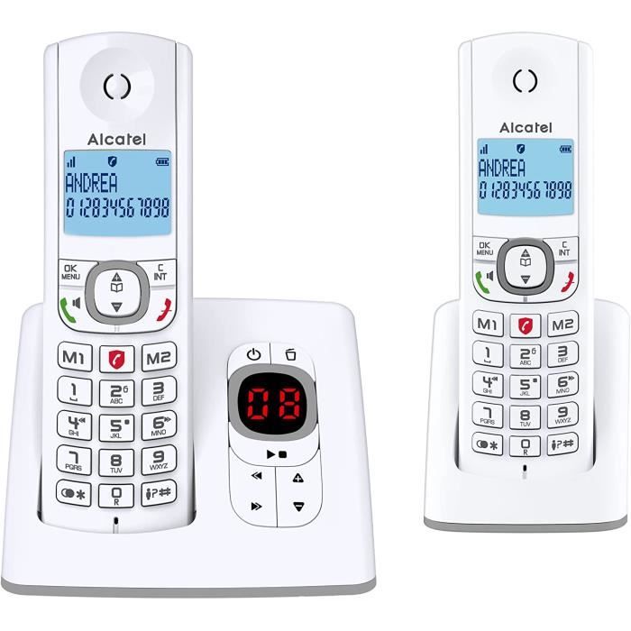 Téléphone sans fil DECT - ALCATEL F530 Voice Duo - Répondeur 14 min ...