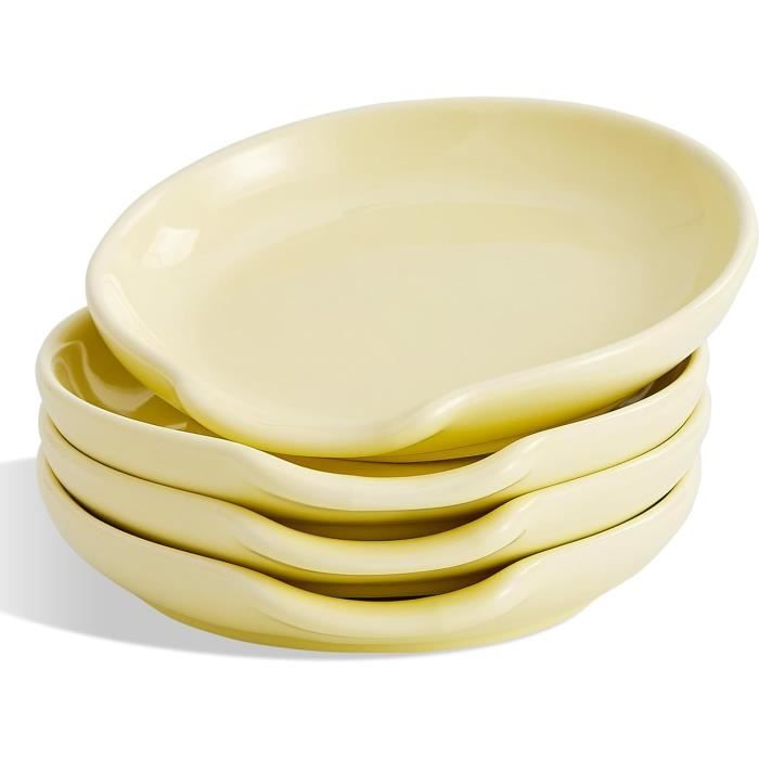 Lot de 4 repose-cuillères en céramique pour spatule, pinces, gadgets, cuillère à café, support ...