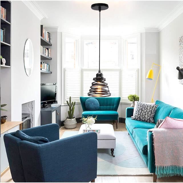 Yowei Lustre Luminaire Industrielle Vintage en Fer Noir,Lampe ...