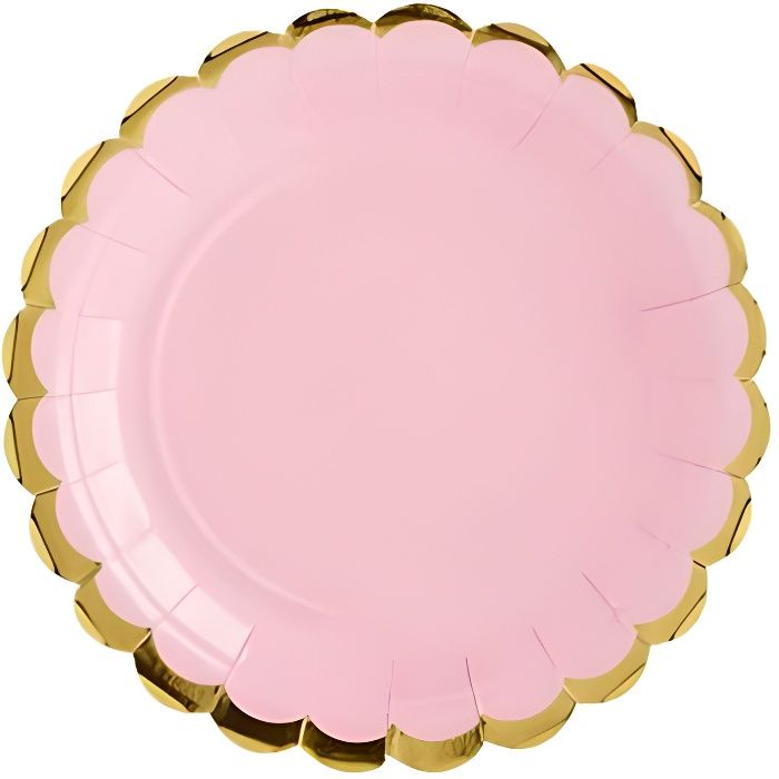 Assiette Jetable - Basic - Rose - Kit de 6 - Ambiance Chic - Décor ...