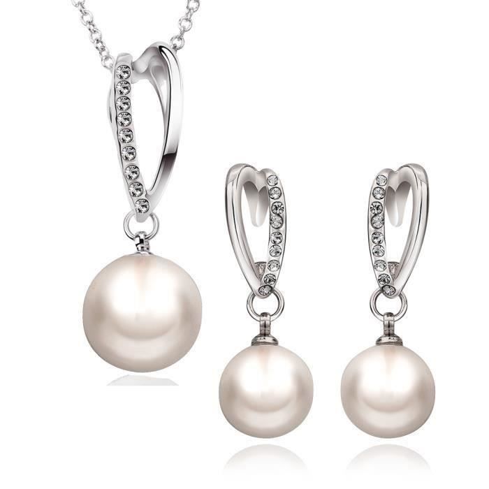 Set bijoux femme -Ensemble de pendentif et boucles d'oreilles à la mode ...