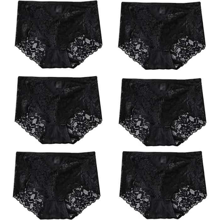 Culotte Sexy en Dentelle pour Femme, Sous-Vêtement de Grande Taille, Intime, Plus Riche, 6 ...