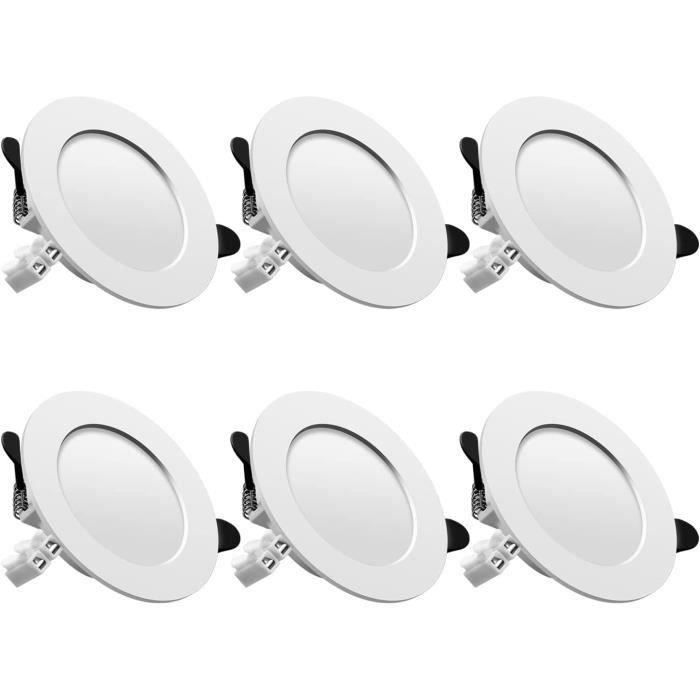 Spot led encastrable, extra plat, encastré lampe plafonnier plat rond,7W 700lumen equivalent 70W ...