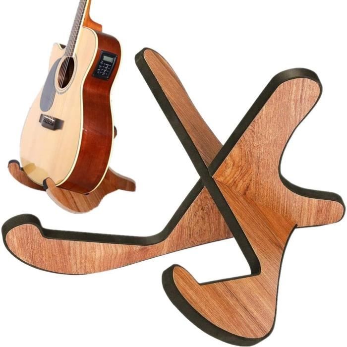 Support De Guitare Universel En Bois Style X Avec Revêtement En Caoutchouc Souple Cy0180[u580 ...