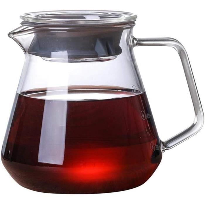 Pichet En Verre 400 Ml-500 Ml Avec Couvercle En Acier Inoxydable Pour Jus De Fruits Et Théière ...