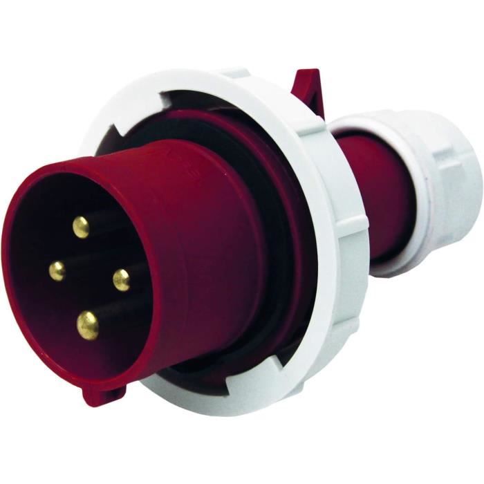 80810 Fiche Mâle Industrielle, Iec, 16A, 3 Pôles + Terre, 380V, Ip67 ...