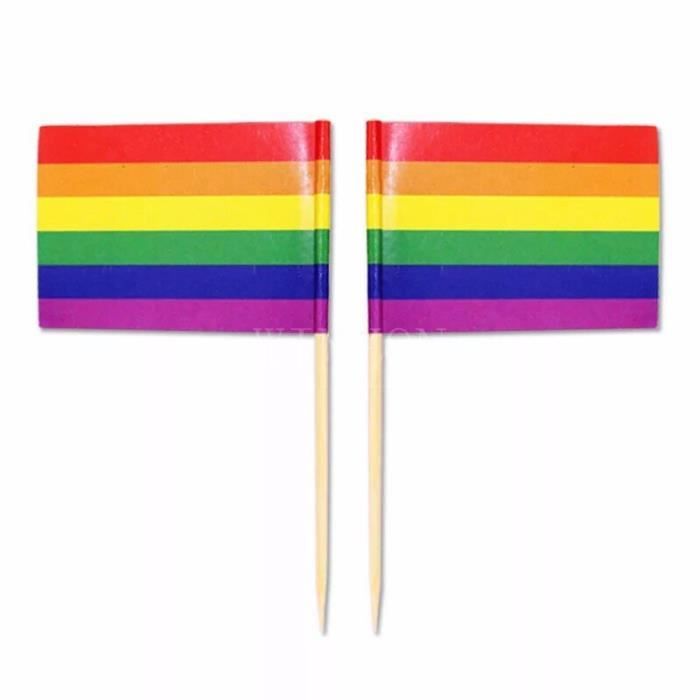 Decoration De Table - Centre De Table CRAZE Mini Rainbow Flag Toothpick Flag 50pcs/bag Lesbian ...