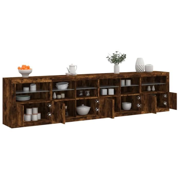 MAG Buffet avec lumières LED chêne fumé 283x37x67 cm 7016749235583 ...