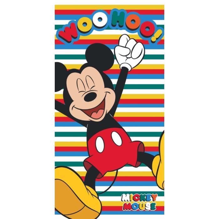 Serviette de plage Disney Mickey Woohoo ! - Cdiscount Maison