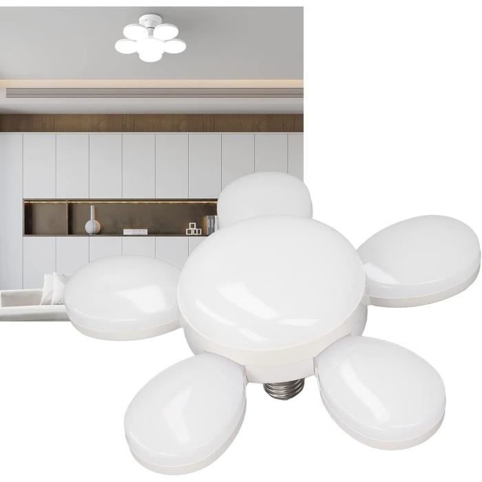 Yaogohua Plafonnier Led Garage, 50W 6500K Blanc Éclairage E27 E26 Base 8000Lm, Lumière ...