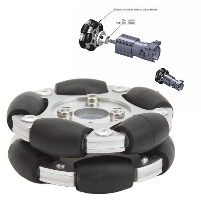 Robot Omni Directional Wheel 60mm Robot Omni Wheel Alliage d'aluminium ...