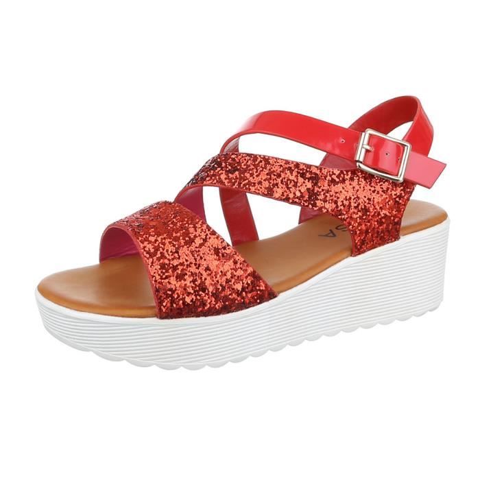 Femme sandale chaussure sandalette rouge Rouge - Cdiscount Chaussures