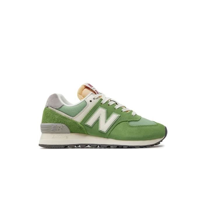 Sneakers basses - New Balance - Femme - Cuir - Lacets - Vert Vert ...