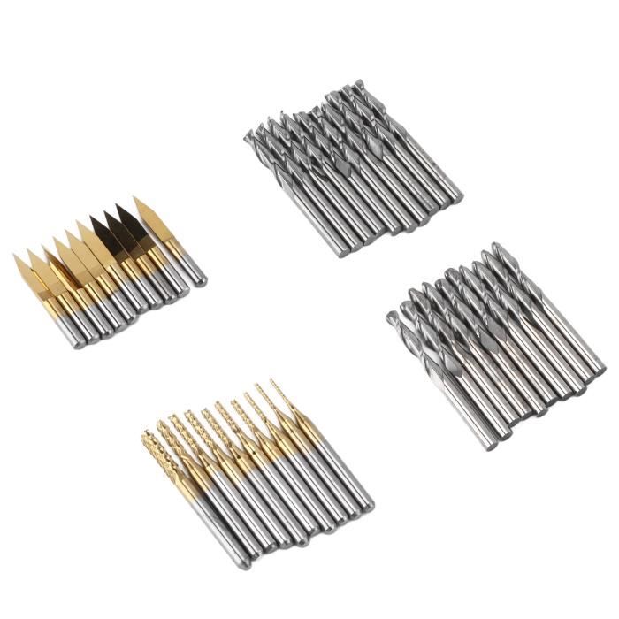 Mxzzand outil de fraisage 40 pièces fraise en bout fraise CNC routeur ...